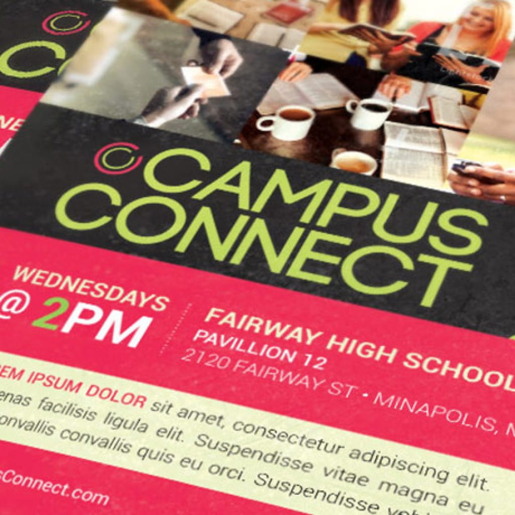 Campus Connect Church Flyer Template - GraphicMule