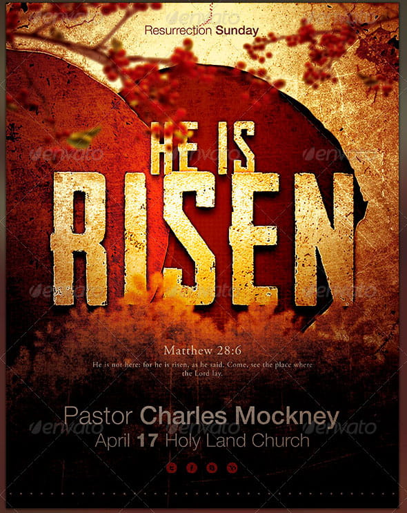 He-is-Risen-Church-Flyer-Template - GraphicMule