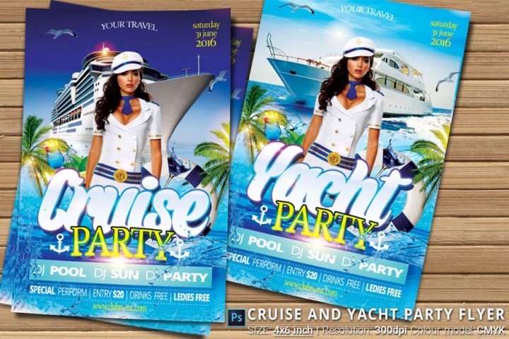 Cruise Flyer Templates | Cruise yacht party flyers | Graphicmule