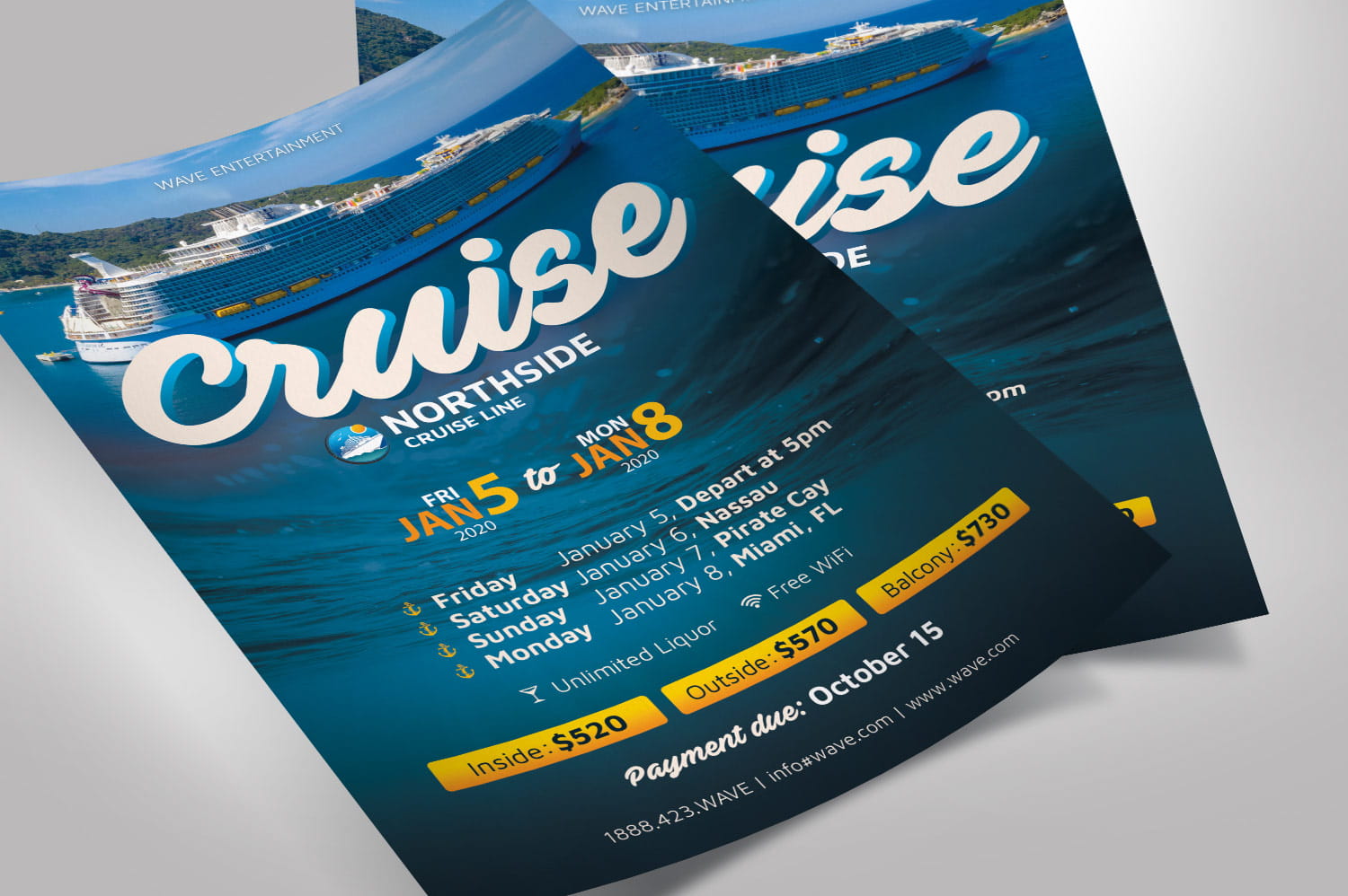 Cruise Flyer Templates | Cruise yacht party flyers | Graphicmule
