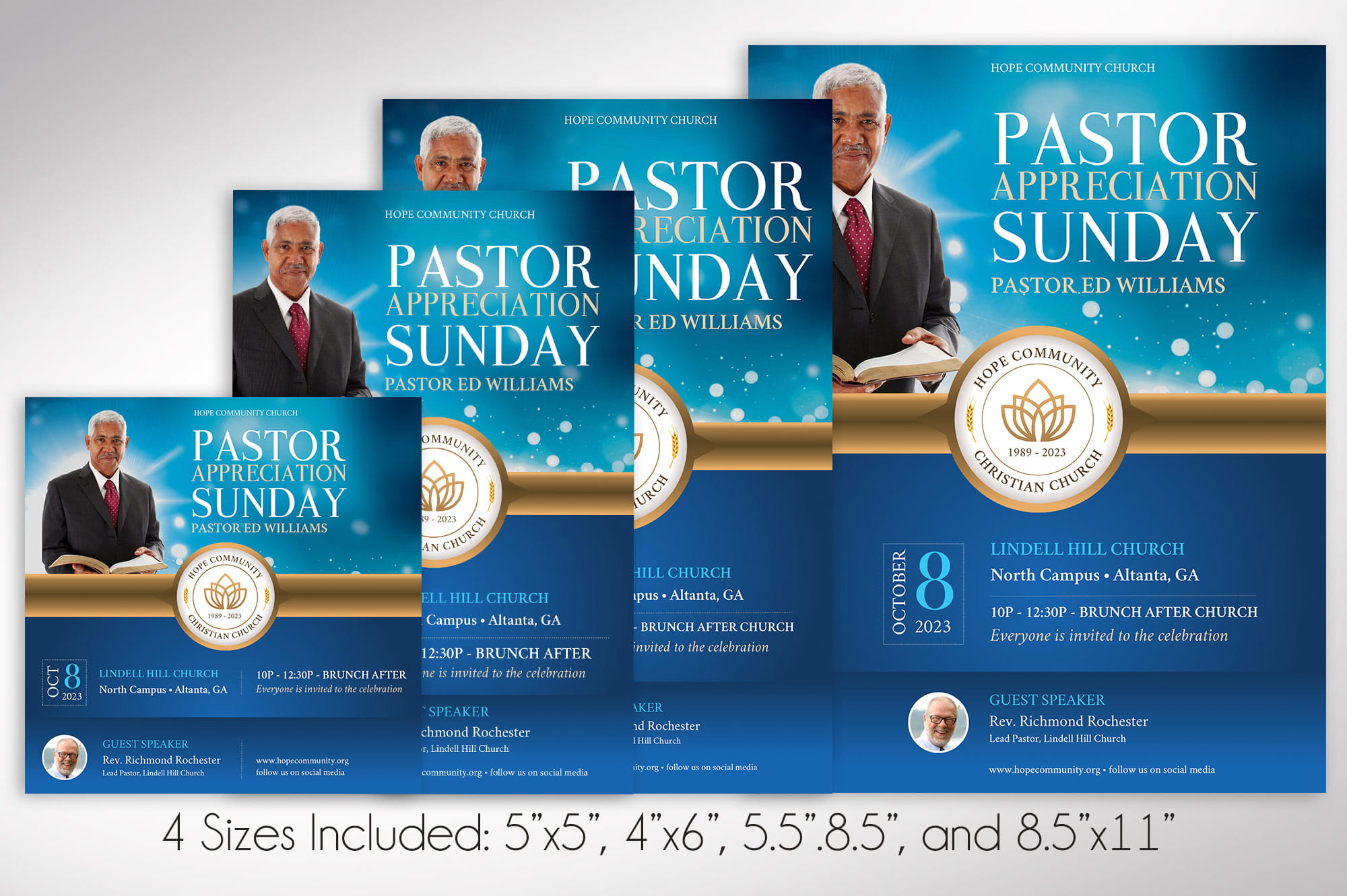Pastor Appreciation Flyer Template - GraphicMule